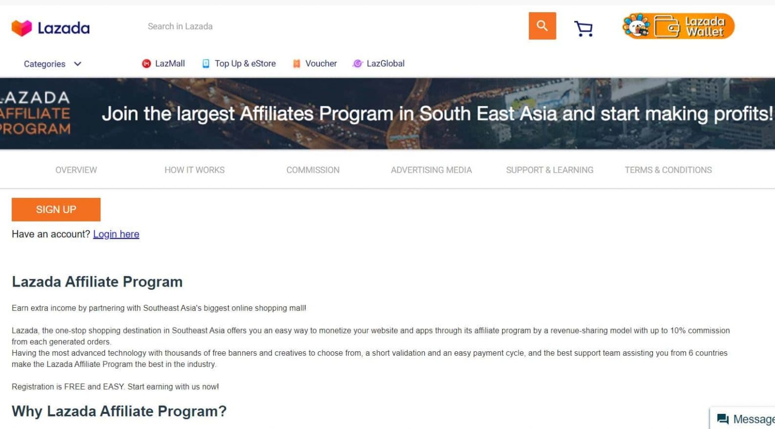 Lazada Affiliate Program | How to Earn Money from here? - Register Now
